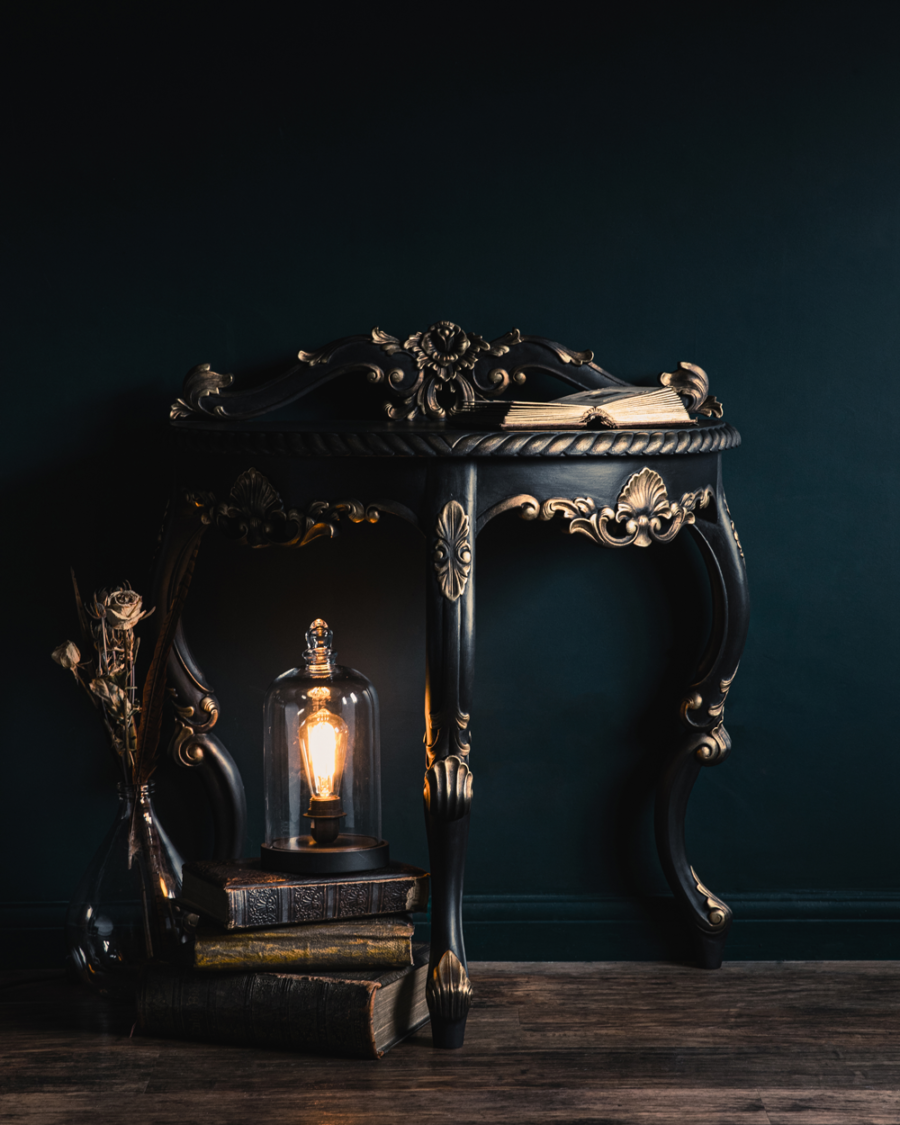 Black Rose Half Moon Chalk Paint® Table | Annie Sloan