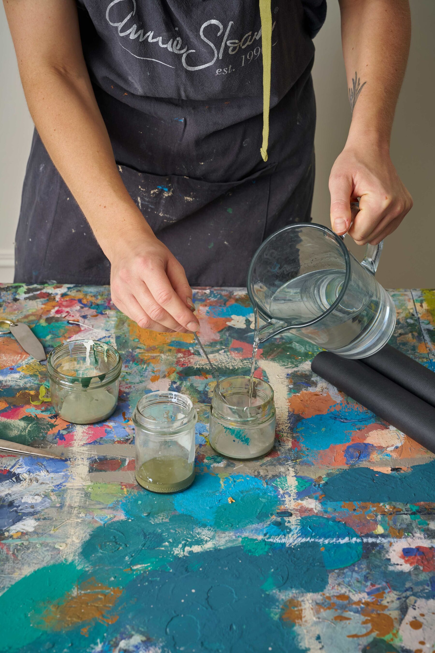 Create you own splatter Christmas wrapping paper | Annie Sloan